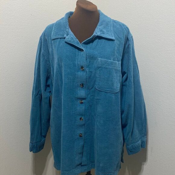 L.L. Bean | Tops | Ll Bean Corduroy Button Up Shirt Jacket Womens 2x ...